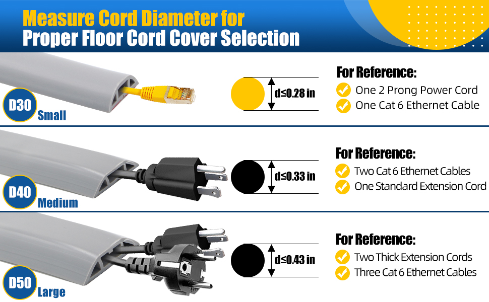 Amazon.com: Cord Floor Cover 10FT, Heavy Duty Floor Cord Covers for ...
