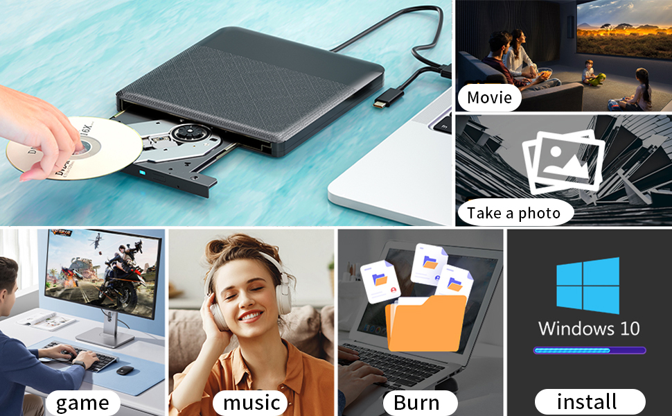 Amazon.com: External Compatible Bluray Drives Read/Write Portable Compatible Blu ray Burner USB ...