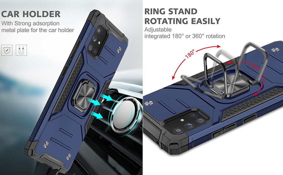 Amazon.com: for Samsung Galaxy A71 5G Case Military Grade Built-in Kickstand Case with Stand ...