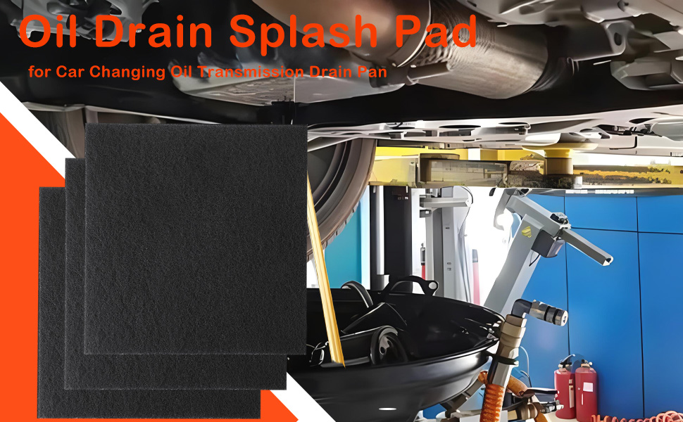 Amazon.com: EOUOBOMO 3Pcs Oil Drain Splash Pad,22inch Black Oil No Splatter Pad, Square Oil ...