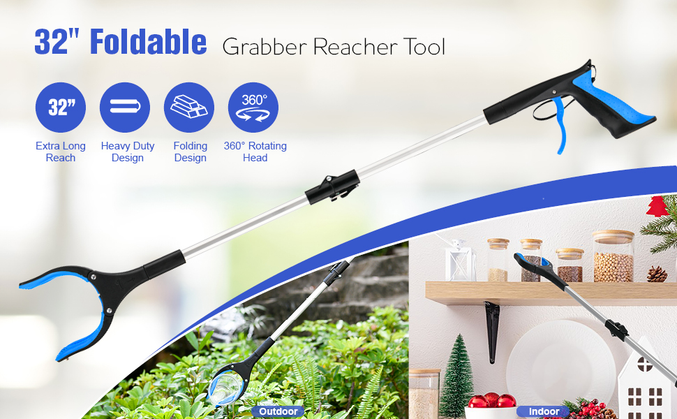 Amazon.com: 6-Pack 32inch Upgrade Foldable Grabber Reacher Tool, Reacher Grabber Pickup Tool ...