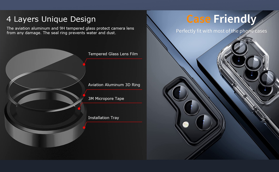 Amazon.com: Zeking [2 Pack for Samsung Galaxy A54 Camera Lens Protector, 9H Tempered Glass ...