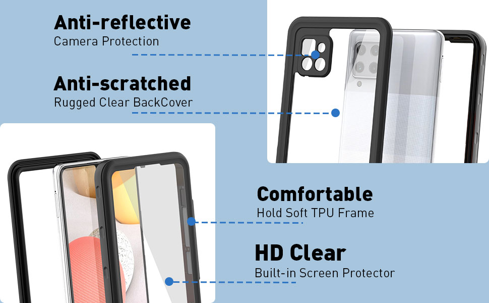 Amazon.com: AICase Waterproof Case for Samsung Galaxy A42 5G (6.6") Snowproof, Dustproof and ...