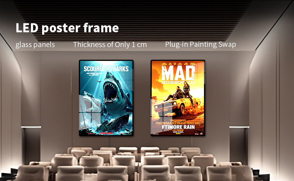 Amazon.com : cjgyz LED Movie Poster Frame 22.9x35.3inch Poster Backlight Frame Photo Frame Light ...