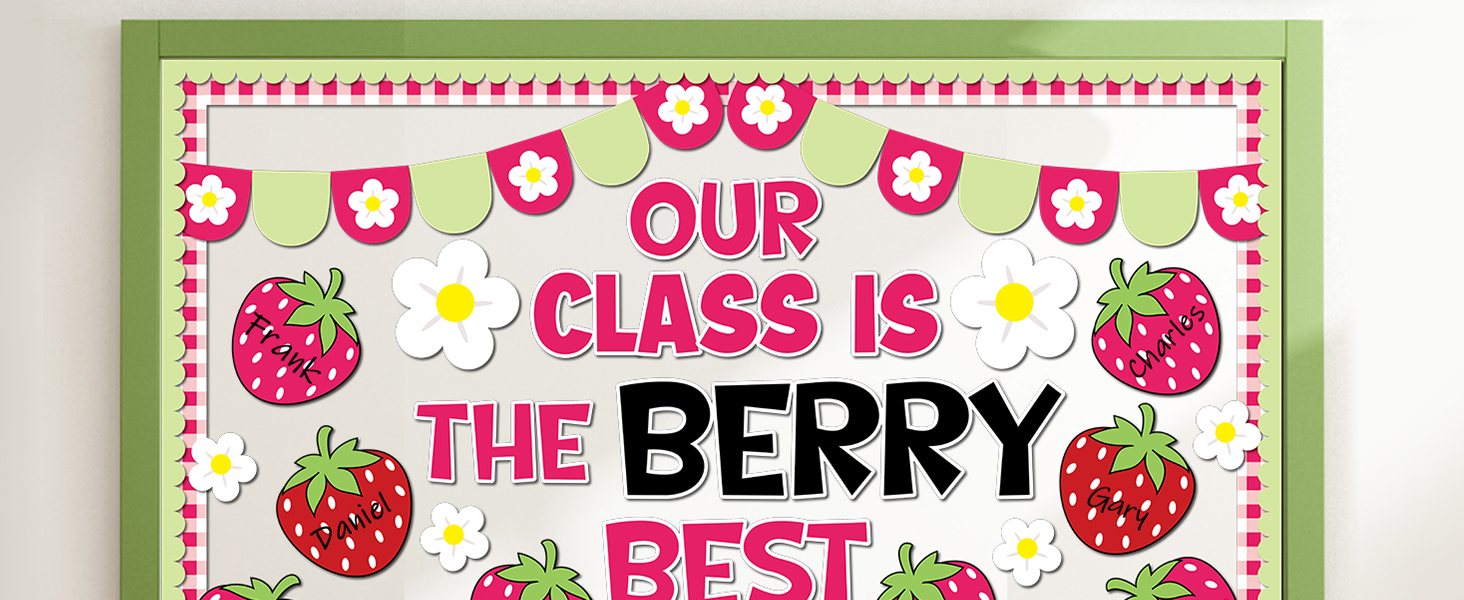 Amazon.com : ZOIIWA Strawberry Bulletin Board Back to School Bulletin ...