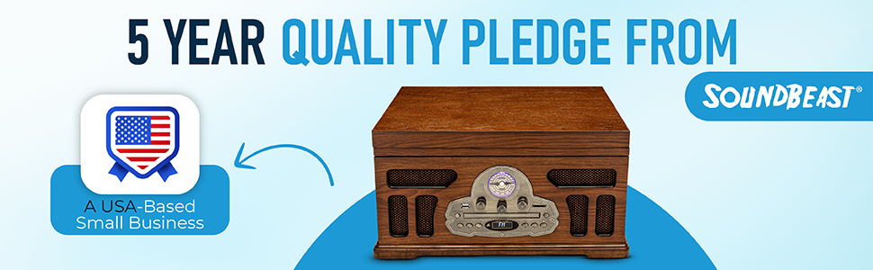 Amazon.com: SoundBeast All-in-One Turntable with 3-Speed Record Player ...