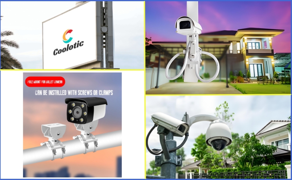 Amazon.com : Coolotic Security Camera Corner Pole Mounting Bracket, Universal Wall Corner Mount ...