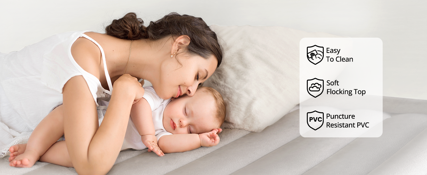 Airefina Full-Size Inflatable Air Mattress with Built-In Pump