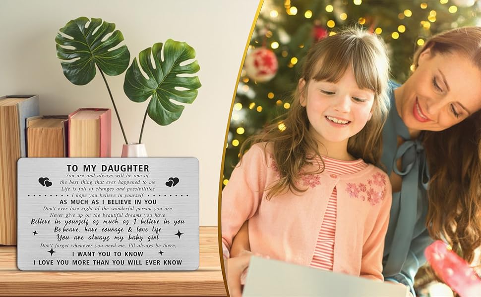 Amazon.com : Fetiger Daughter Gifts from Mom, Daughter Birthday Card from Dad, My Daughter Gifts ...