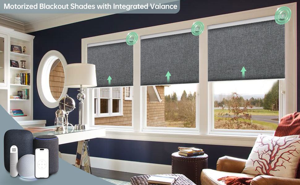 Amazon.com: DONGFXK Motorized Blinds Automatic Shades Upgraded to Smart No Drill with Customized ...