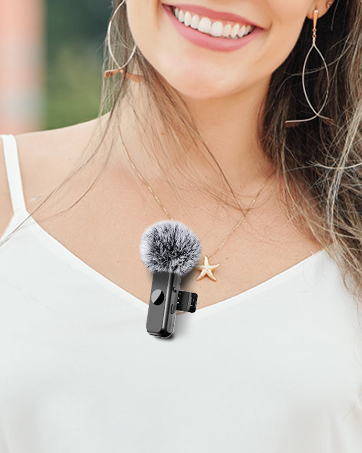 Amazon.com: Ponovo Lavalier Microphone for USB C Android Phone, Wireless Mini Lapel Mic ...