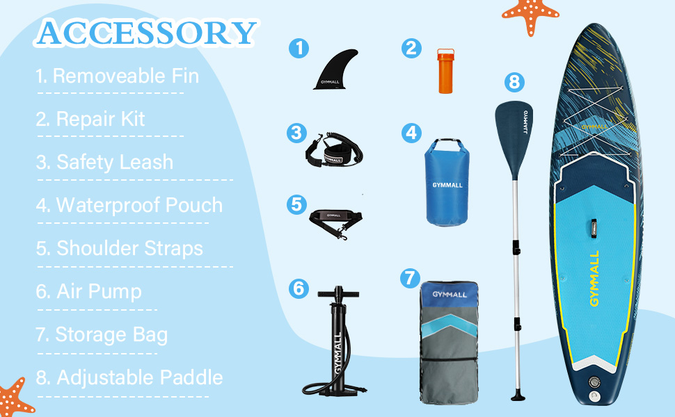 GYMMALL Paddle Board, Inflatable Stand Up Paddleboard for Adults ...