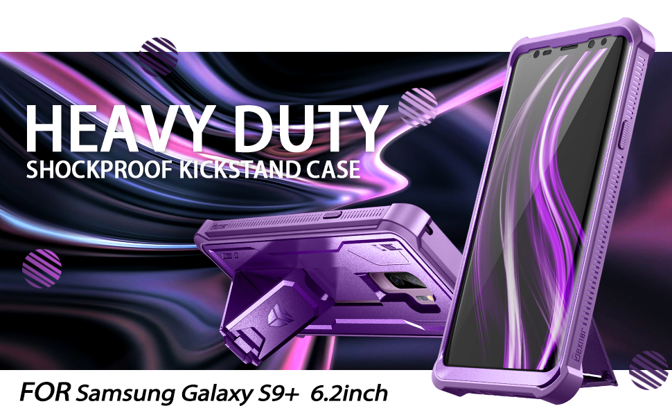 Amazon.com: Dexnor for Samsung Galaxy S9+ Plus Case, [Built in Screen Protector and Kickstand ...