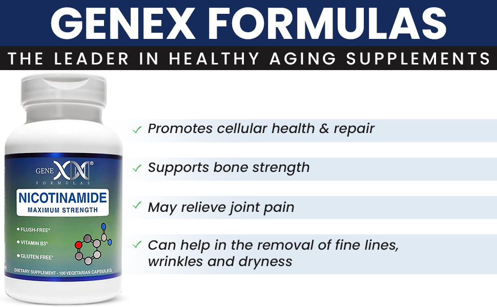 Amazon.com: Genex Formulas - Nicotinamide 500mg Vitamin B3 Flush Free Niacin Capsules for ...