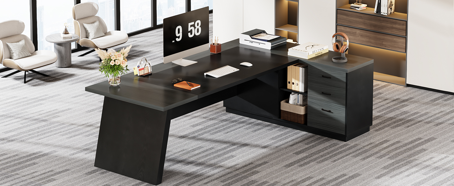 Amazon.com: Tribesigns L-Shaped Executive Desk, 78-Inch Modern Office ...