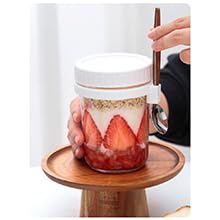 Amazon.com: yesme Mason Jars for Overnight Oats, Overnight Oats Containers With Lids, 16oz ...