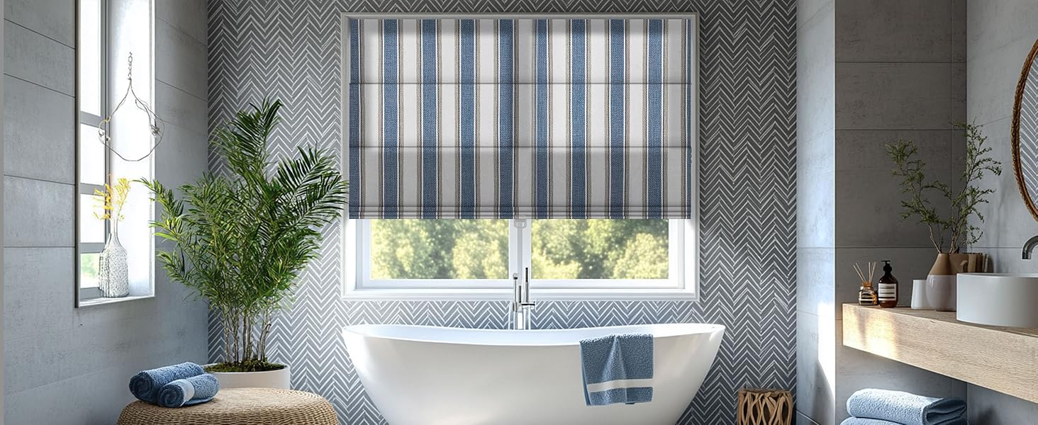 Amazon.com: SEEUNANA Cordless Roman Shades for Windows,Room Darkening ...