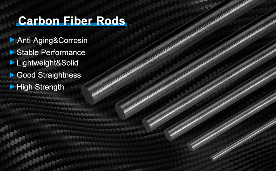 sourcing map 20 Pcs Carbon Fiber Rod Kits, 1mm x 400mm + 3mm x 400mm for RC Plane DIY Tool Wing ...