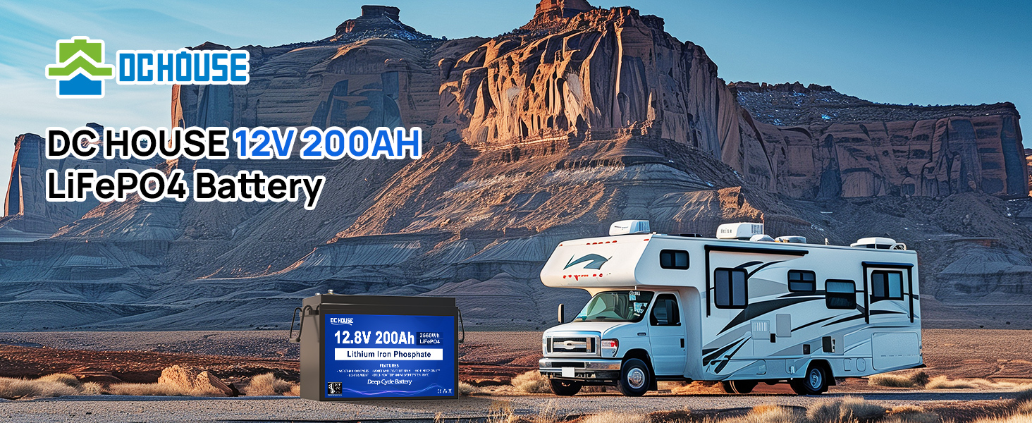 Amazon.com: DC HOUSE 48V 200Ah (12v 200AH 4 pack) LiFePO4 Battery 10240wh, 200A BMS, Low ...