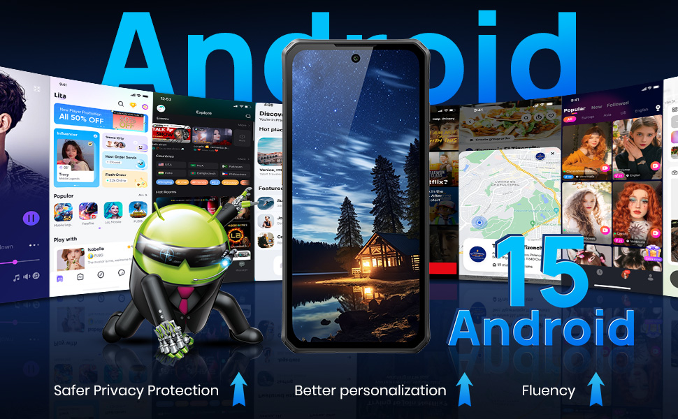 Amazon.com: FOSSIBOT F114 Rugged Phone 6.67" HD+ 16GB +128GB/TF 2TB Android 15 Gaming Rugged ...