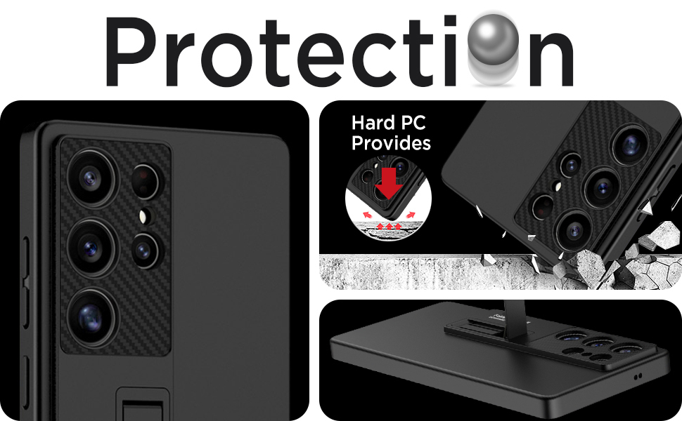 Amazon.com: Miimall Slim Fit for Samsung Galaxy S25 Ultra Case with Stand, [Built-in Kickstand ...