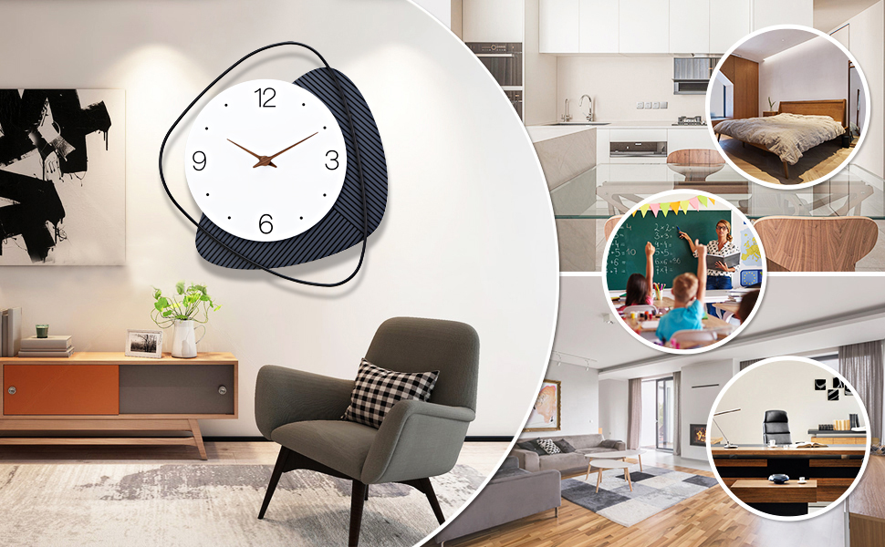 Amazon.com: Dankeit Wall Clock,Silent Non-Ticking Quality Quartz Battery Operated, Large Wall ...