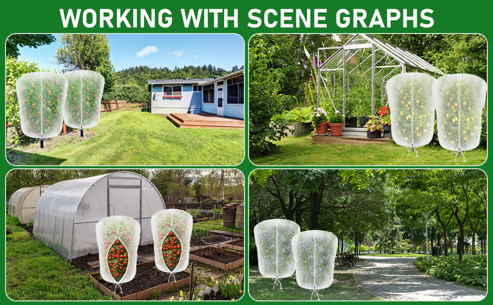 6PCS Garden Netting with Zipper and Drawstring, Fine Mesh Netting for Plants, Insect and Bird ...