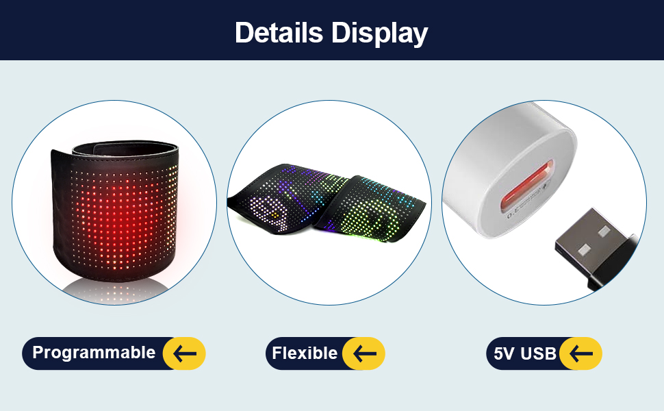 Amazon.com : Programmable LED Scrolling Sign for Car,Flexible USB 5V ...