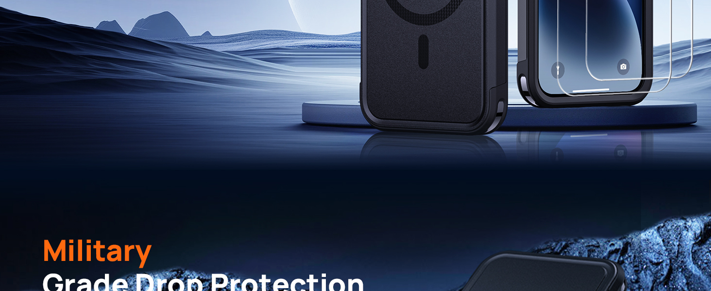 Amazon.com: Lanhiem Magnetic for iPhone 14 Case, 2 Pack [Tempered Glass Screen Protector ...