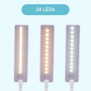 deaunbr LED Reading Light with Clip USB Rechargeable Book Lights, Eye Protection 24 LEDs ...