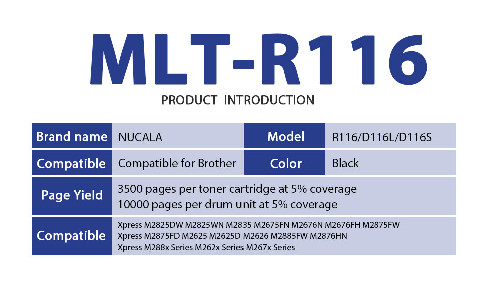 Amazon.com: MLT-D116S Toner Cartridge Replacement for Samsung D116S M2676FH M2875FW M2875FD ...