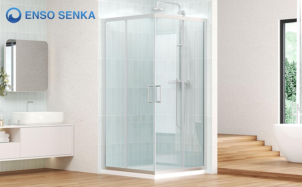 Amazon.com: ENSO SENKA Corner Shower Enclosure 34" D X 34" W X72" H Shower Stall for Walk in ...
