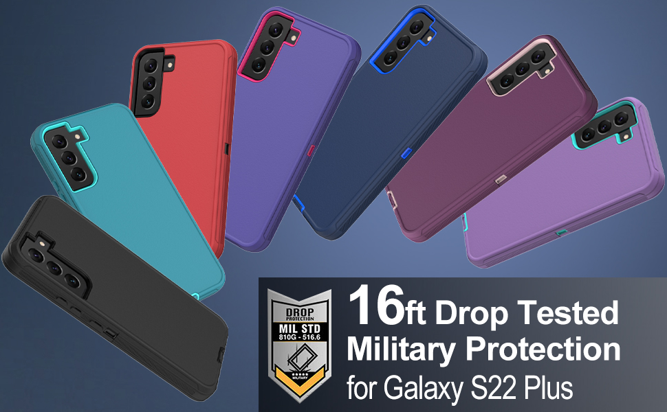 Amazon.com: Aliruke for Samsung Galaxy S22-Plus 5G Case, with Screen Protector, Dust-Proof Port ...