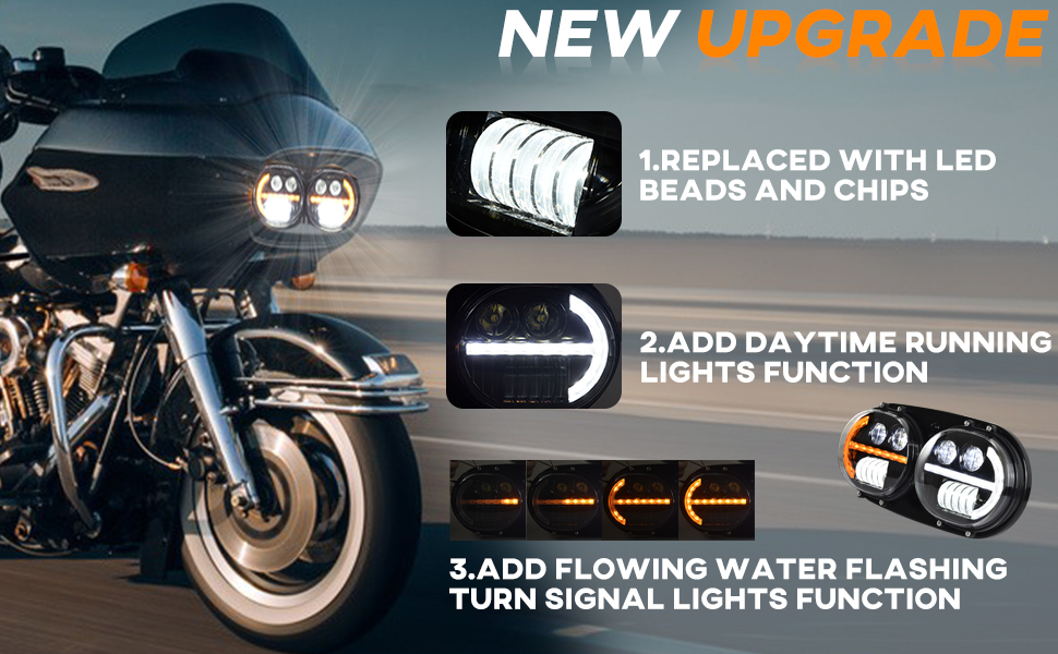 Amazon.com: VEISUTOR Dual LED Headlight for Road Glide, New Upgrade LED Headlamp Front Lamp ...