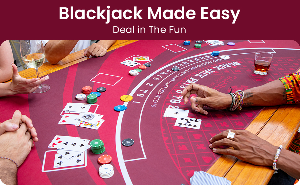 Amazon.com: GAMBLUXE 70" X 35" Blackjack Mat - Smooth, Water-Resistant ...