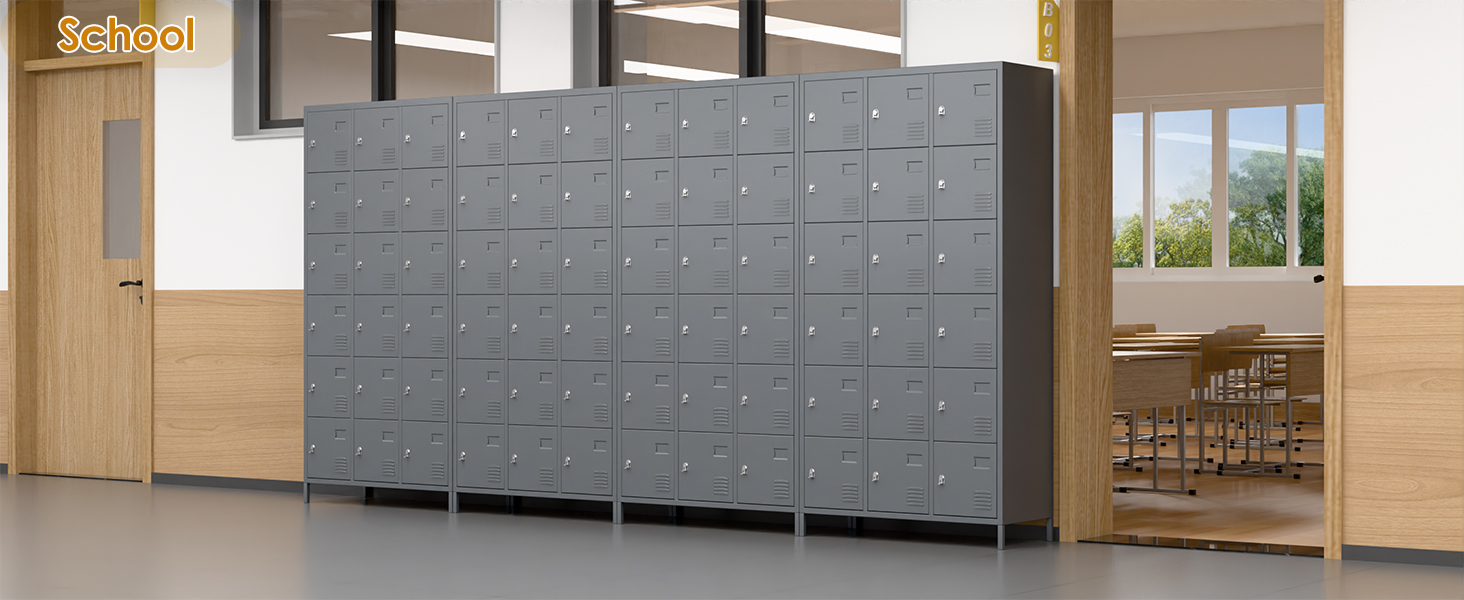 Amazon.com: GangMei 18 Doors Metal Storage Locker with Business Card Holder, 72" H Employees ...