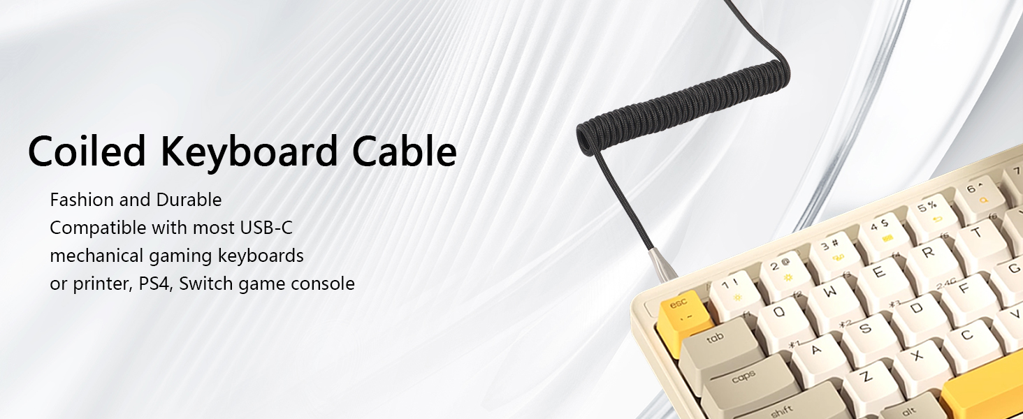 SinLoon Coiled Keyboard Cable for Gaming Keyboard, Coiled Aviator ...