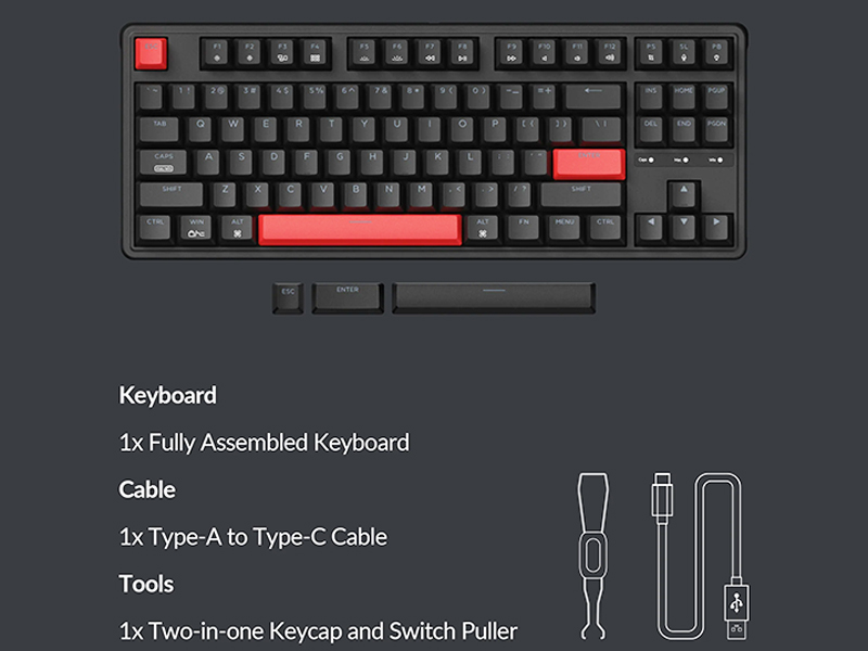 Keychron C3 Pro QMK/VIA Custom Gaming Keyboard, Programmable 87 Keys ...