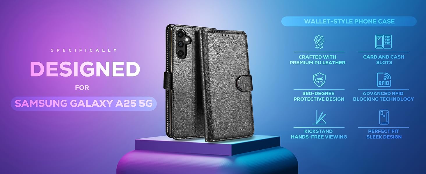 Case Collection for Samsung A25 5G Phone Case - Leather Folio Flip ...