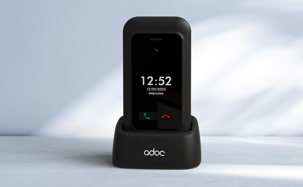 ADOC SC01 4G Flip Mobile Phone for the Elderly, 2 Screens, Bluetooth, Wi-Fi, Flashlight and ...