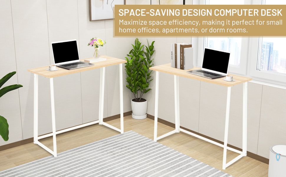 Amazon.com: FurnitureR Folding Desk, Space Saving Computer Table ...