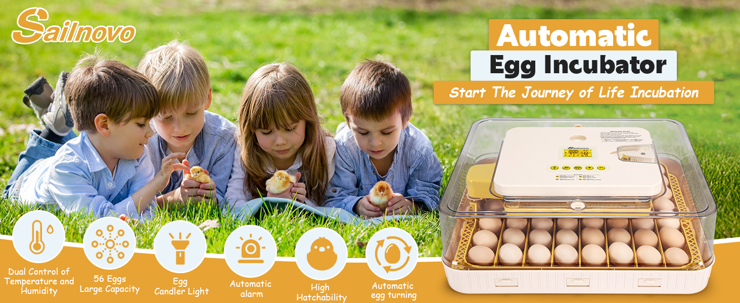 Amazon.com : Sailnovo 56 Egg Incubator for Hatching Eggs with Automatic Egg Turning and Auto ...