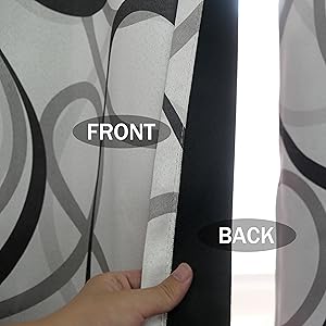 Amazon.com: LADYVOGUE Black and White Curtains 100% Blackout 2 Panels Set Grey Black Out Curtain ...
