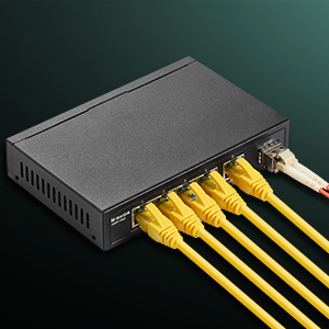 MokerLink 5 Port 2.5G Ethernet Switch with 10G SFP, 5 x 2.5G Base-T Ports Compatible with 10/100 ...