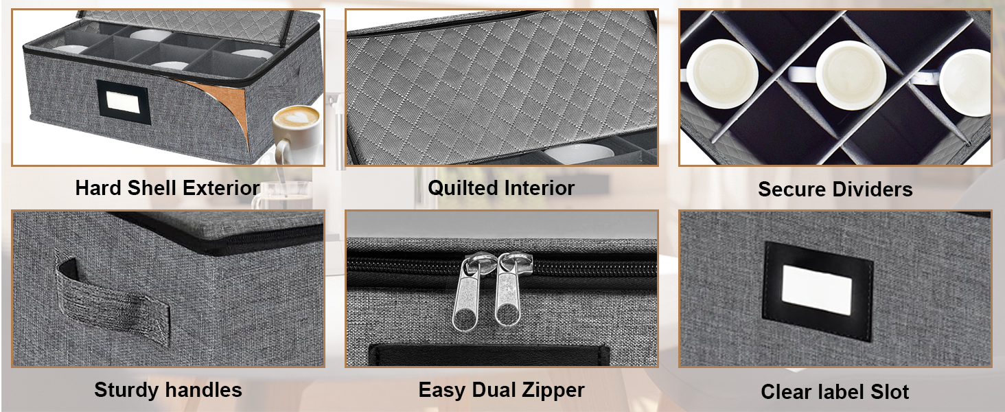 VERONLY Cup and Mug Storage Box with Dividers, China Storage Containers ...