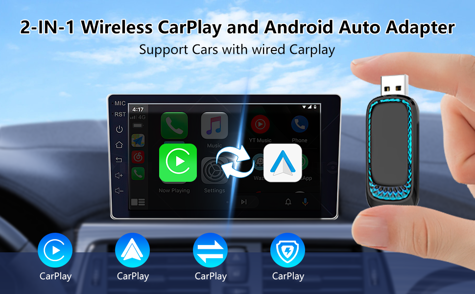Android Auto Wireless CarPlay AI Box for iPhone, Plug & Play Android Magic Link CarPlay Android ...