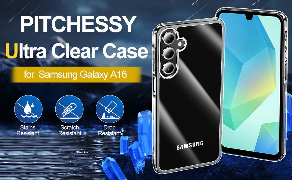 Amazon.com: Designed for Samsung Galaxy A16 Case Clear,[Anti-Yellowing][Non-Slip] Shockproof ...