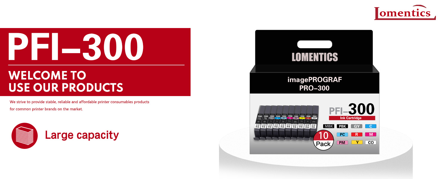 Amazon.com: PFI-300 PFI 300 Ink Cartridges High Yield (10-Pack,1MBK/1PBK/1C/1M/1Y/1PM/1PC/1R/1GY ...