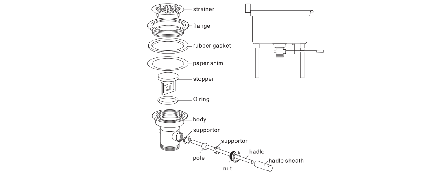 Amazon.com: iVIGA Commercial Sink Drain: 3-1/2" Sink Opening Waste ...