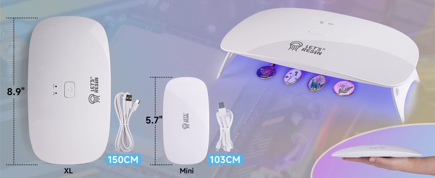 LET'S RESIN UV Light for Resin, Large Size Portable UV Resin Light, F143g Light Weight UV Lamp ...